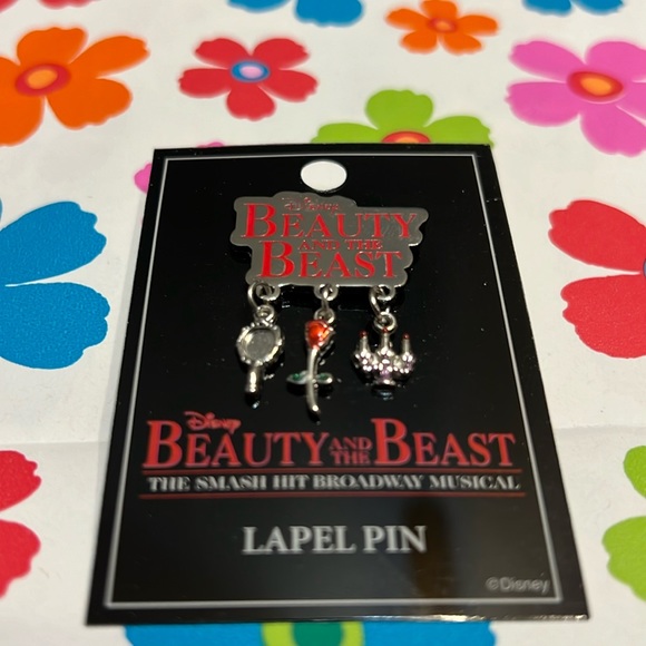 Disney | Jewelry | New Disney Beauty And The Beast Dangle Lapel Pin 24 ...